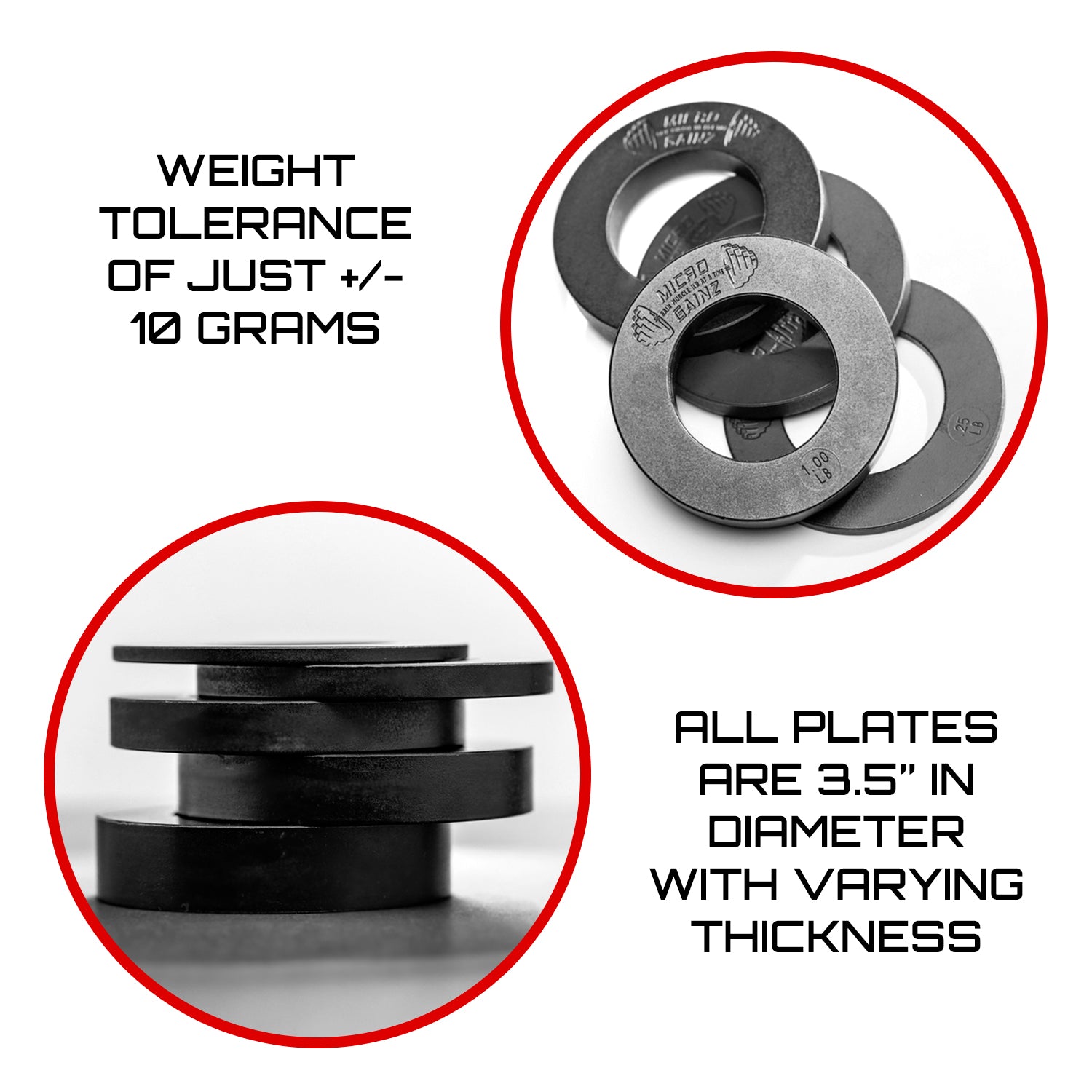 Olympic Size Fractional Weight Plates, 1 lb. (Pair)