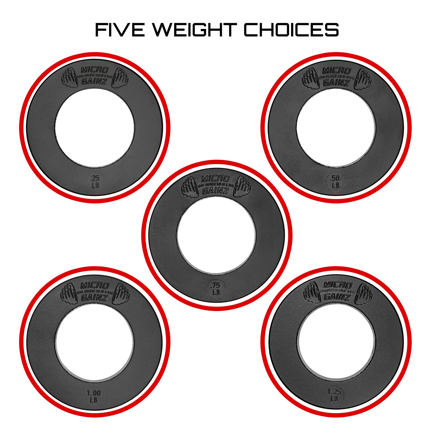 Olympic Size Fractional Weight Plates, Set of 10 Plates (0.25 lb.-1.25 lb.)