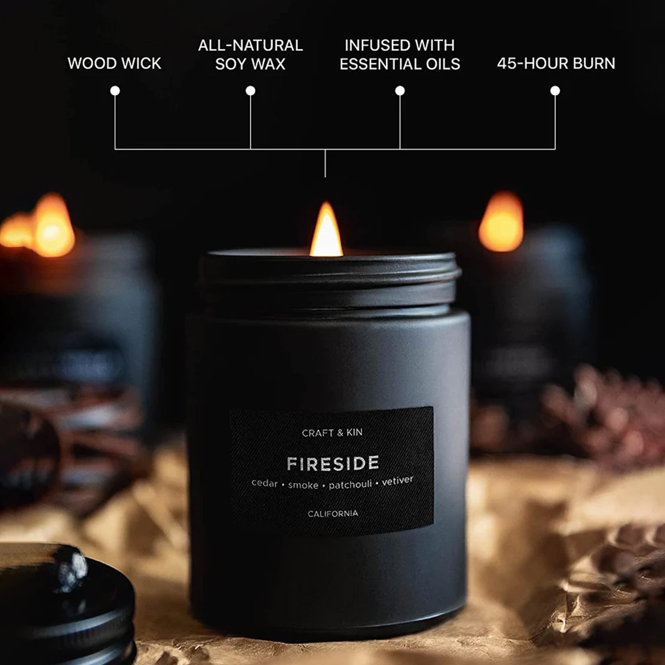 Scented Candles For Men - Fireside