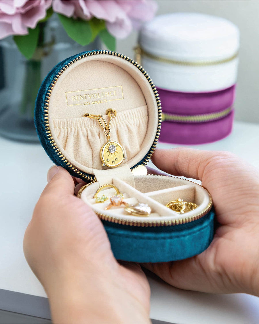 Plush Velvet Round Jewelry Box