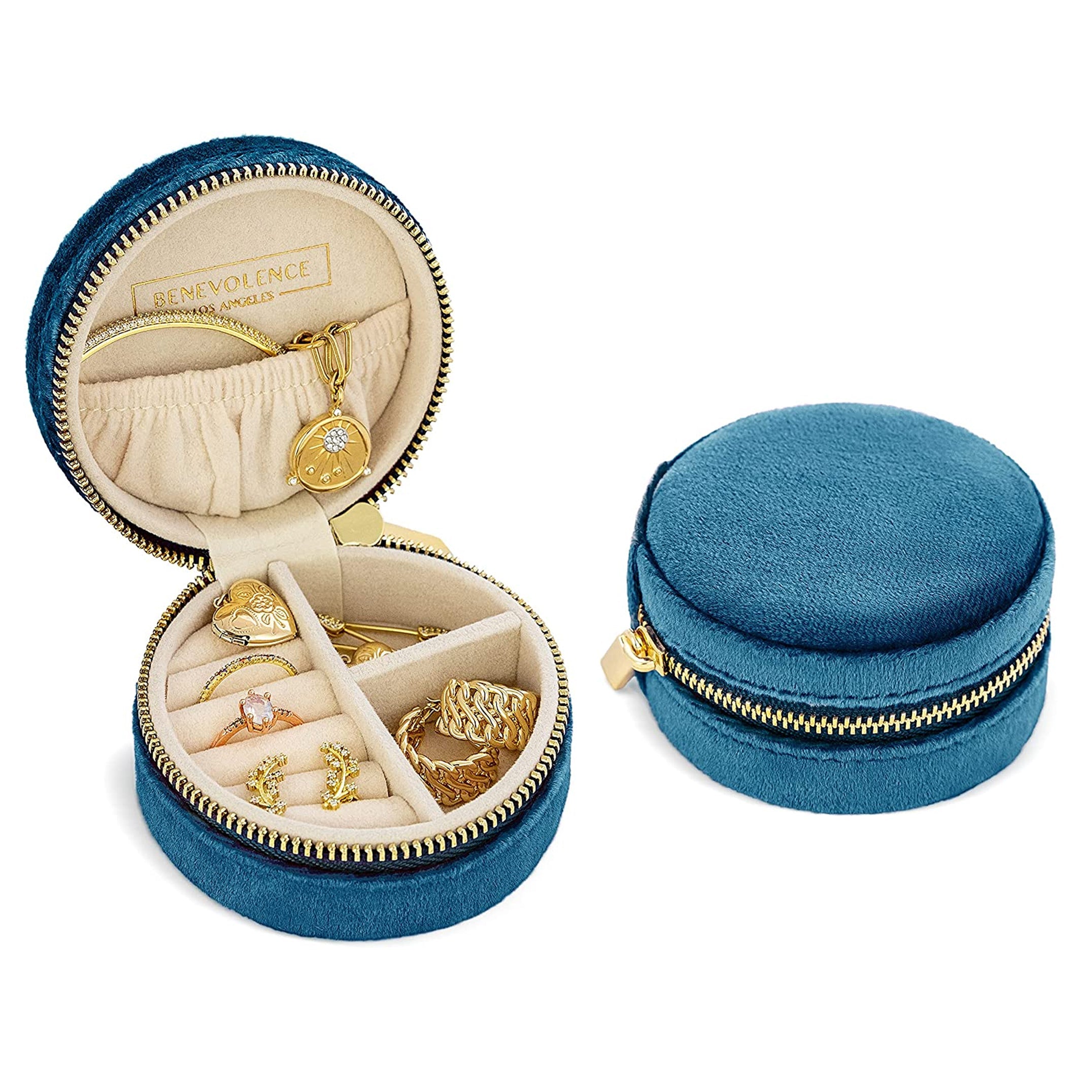 Plush Velvet Round Jewelry Box