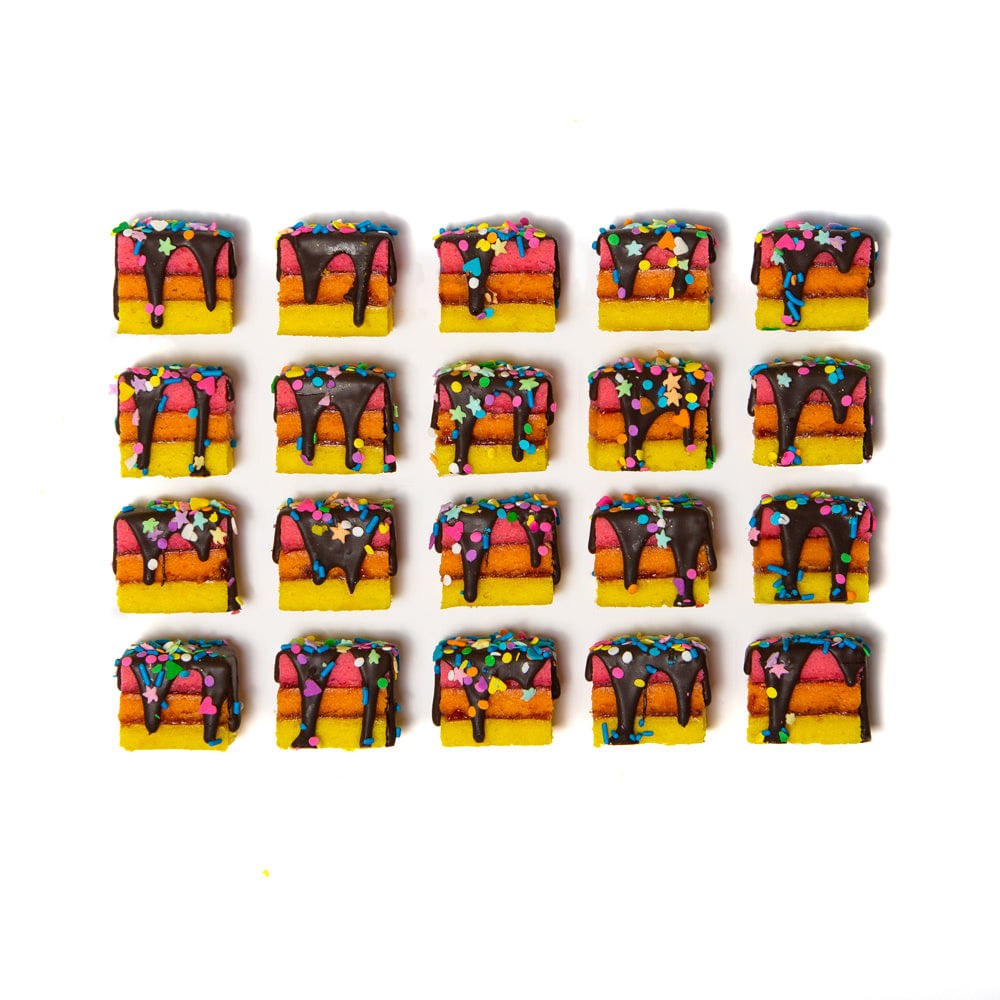 Rainbow Cookies Raspberry Filling with White Chocolate Drip and ...