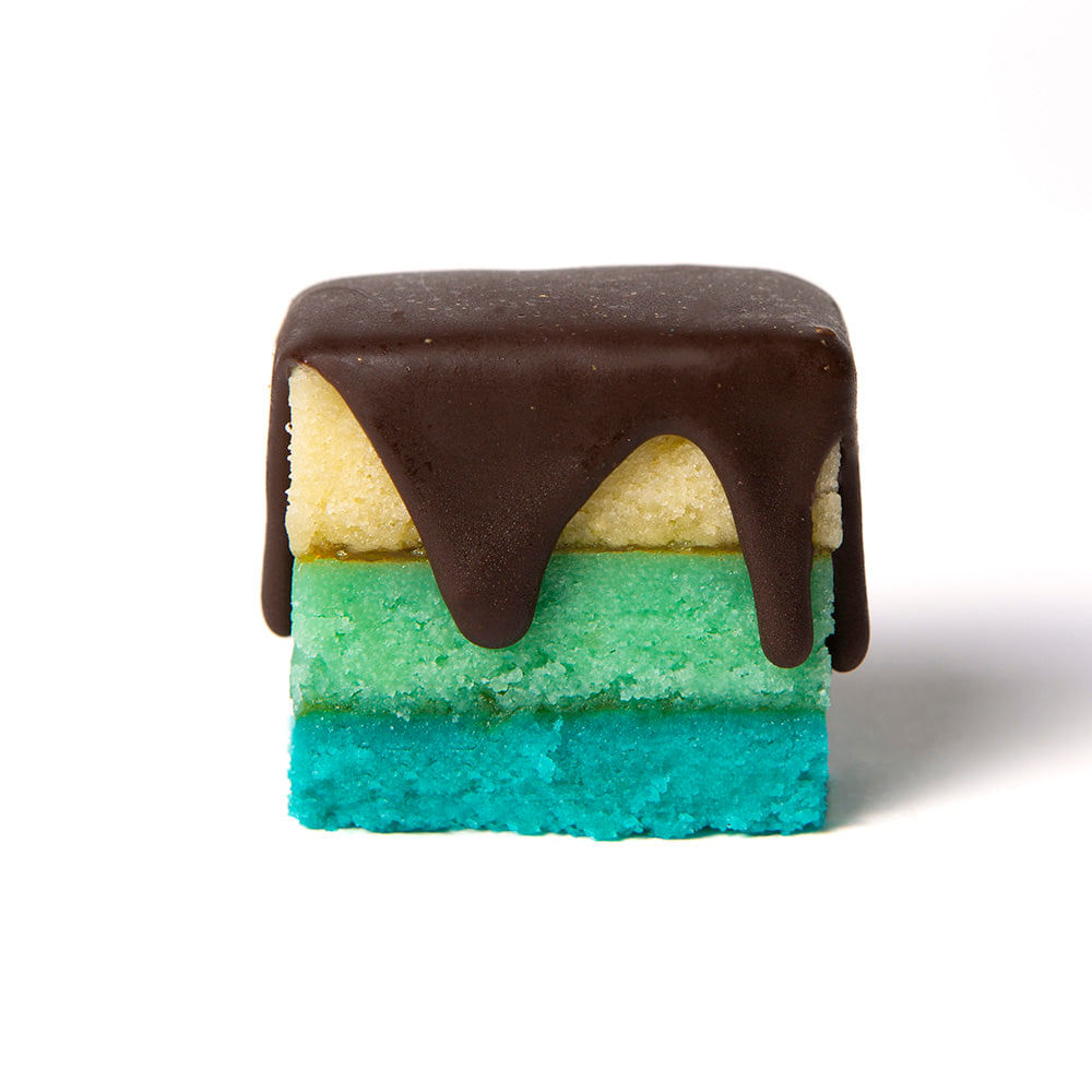 Rainbow Cookies Apricot Filling Dipped in White Chocolate - 20 Pack