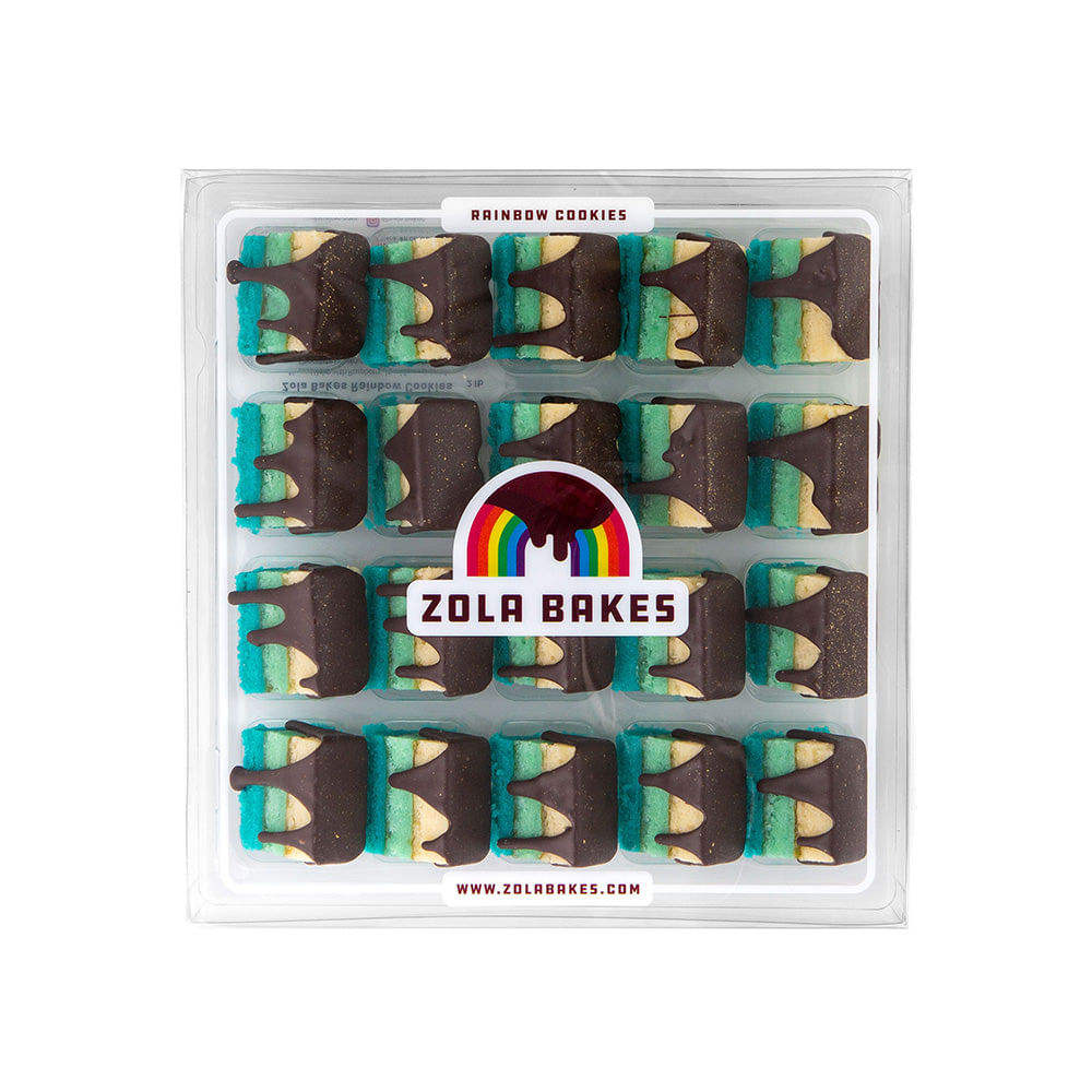 Rainbow Cookies Apricot Filling Dipped in White Chocolate - 20 Pack