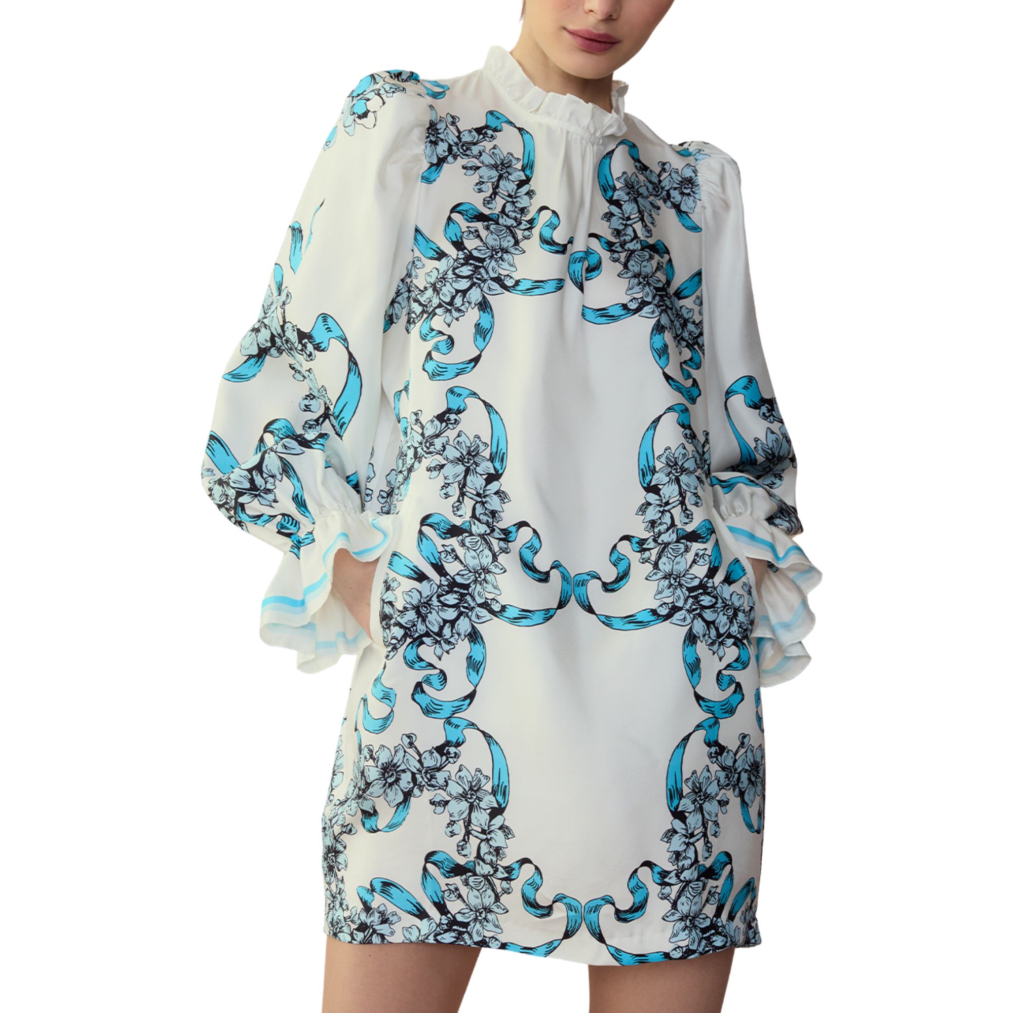 Silk Mini Shift Dress