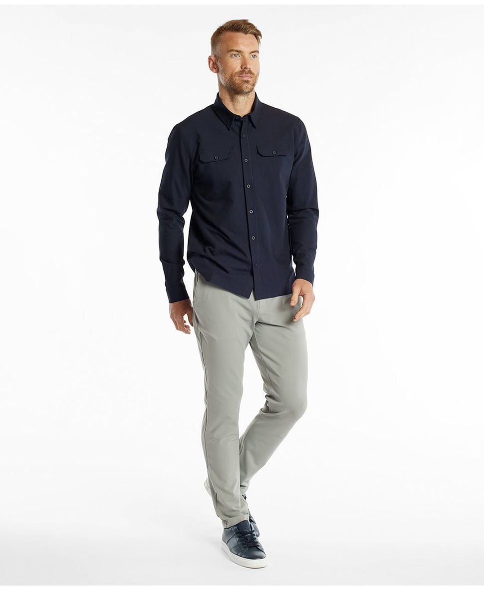 Stretch Thermal Button Down