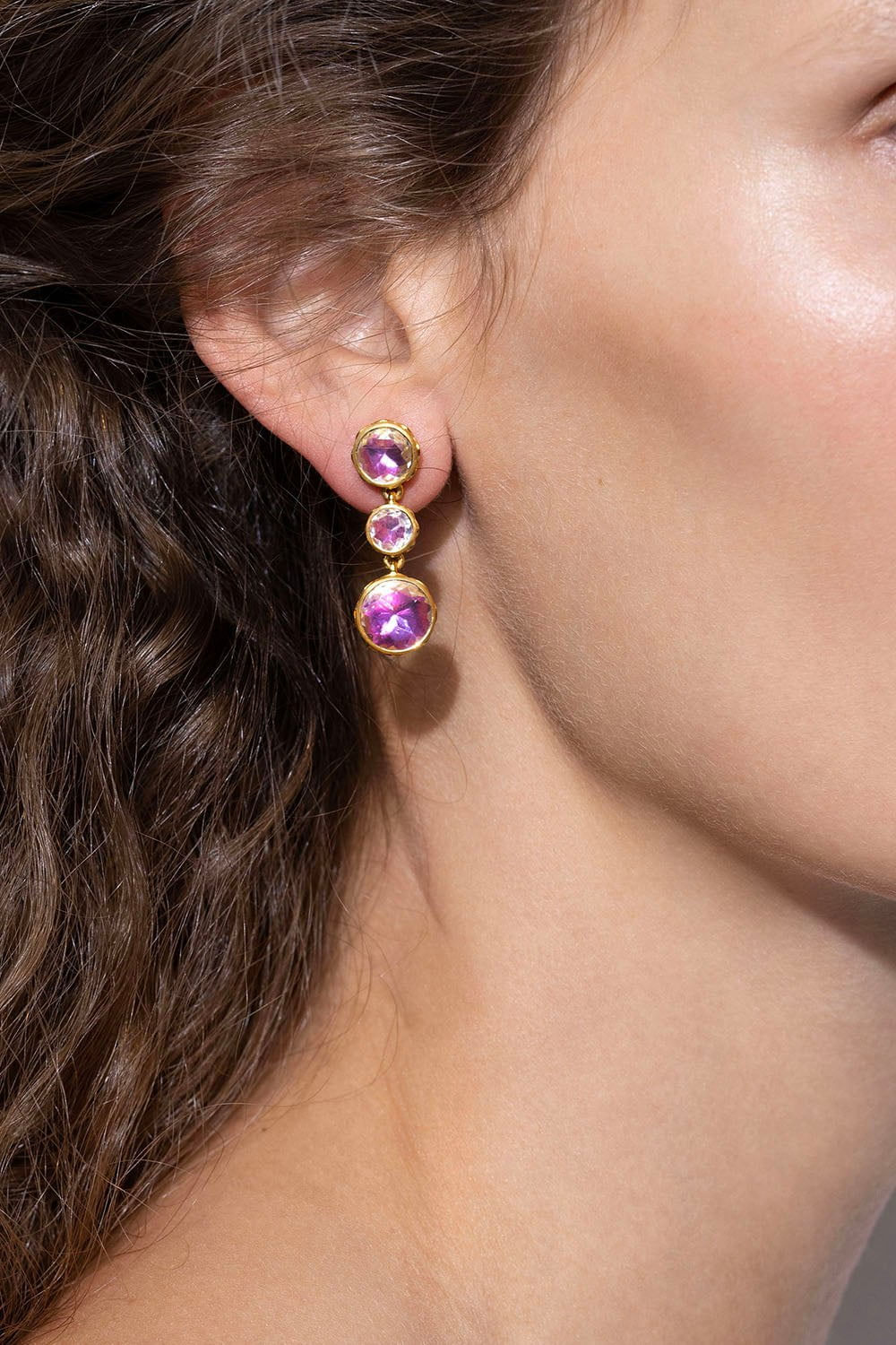 Catherine Rose Round 3-Drop Earrings