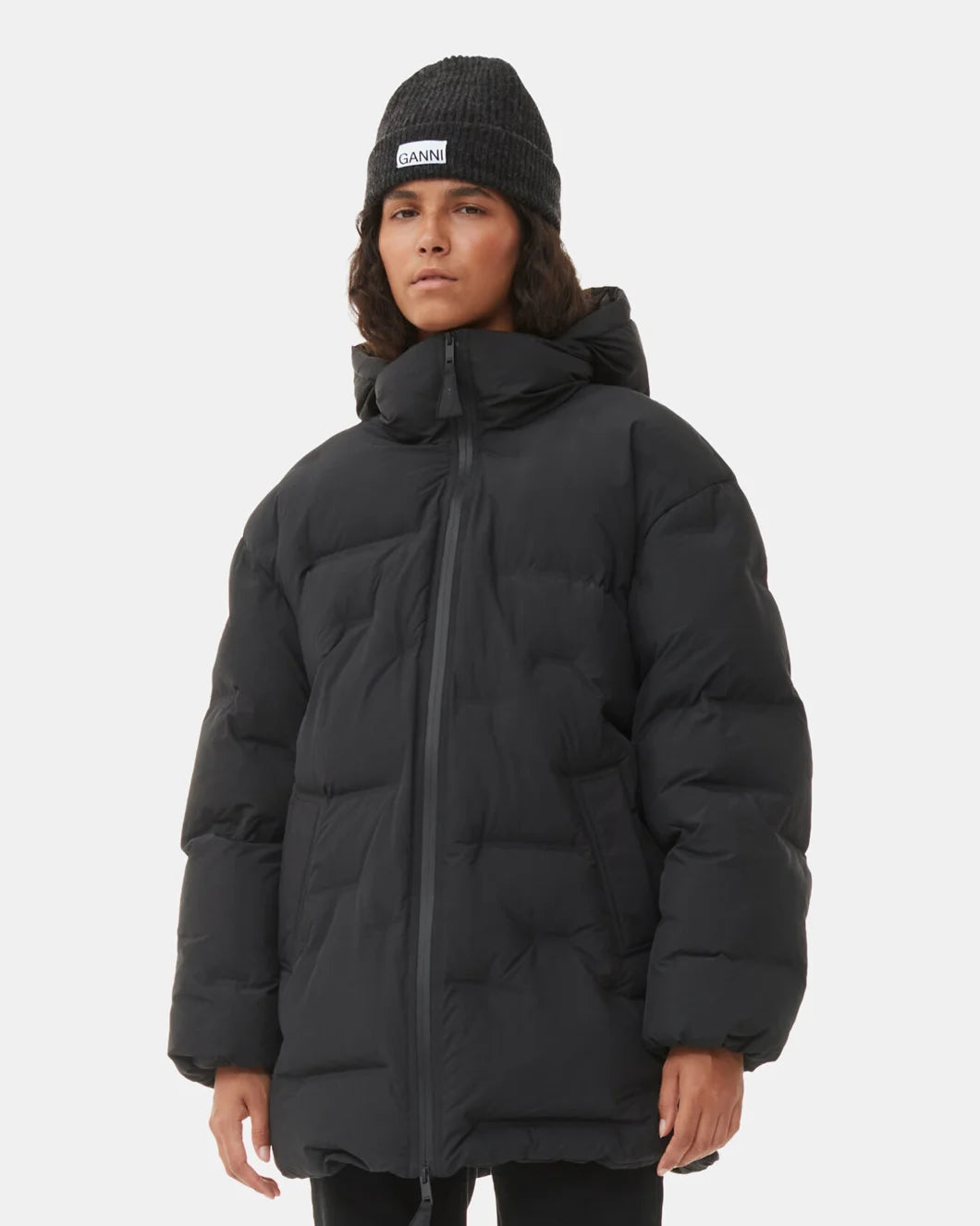 Light Structured Rib Knit Beanie Phantom