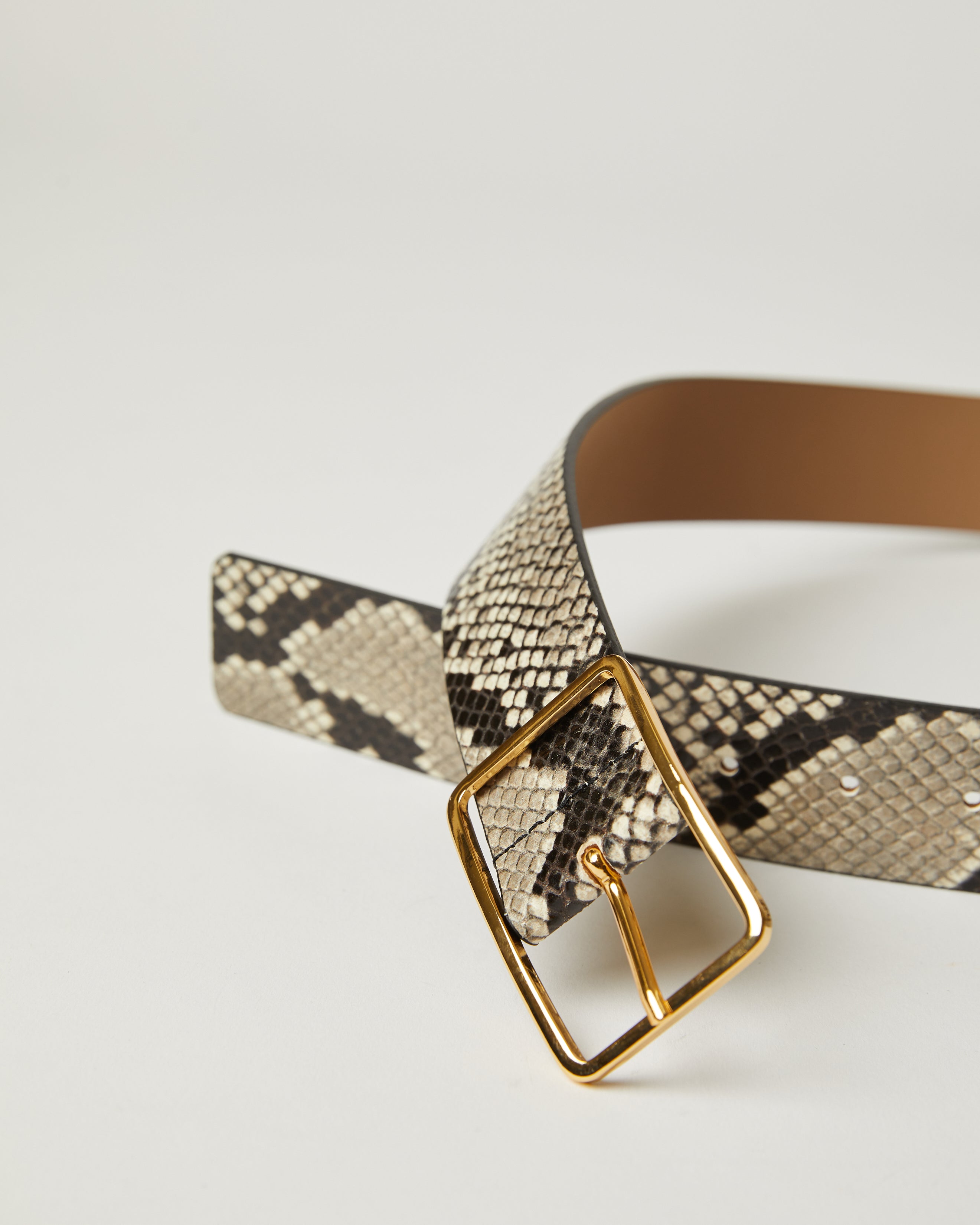 Milla Python Leather Belt